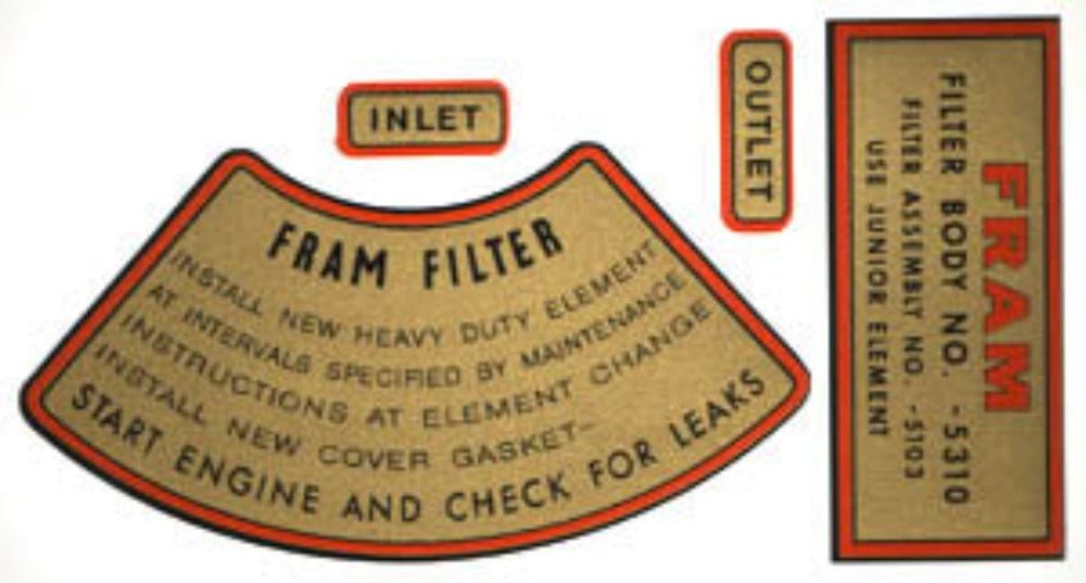 Decal, P-4 Fram Oil Filter Decal, 1941-1971, Willys and Jeeps – The JeepsterMan