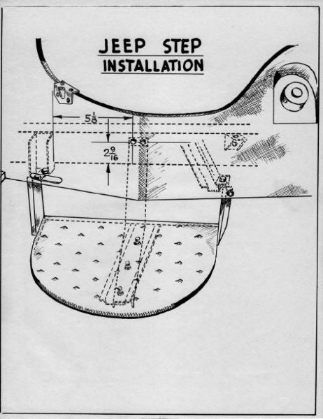 Side Step Kit w/ Brackets, 1941-1971, MB, GPW, CJ-2A, CJ-3A, CJ-3B, CJ ...