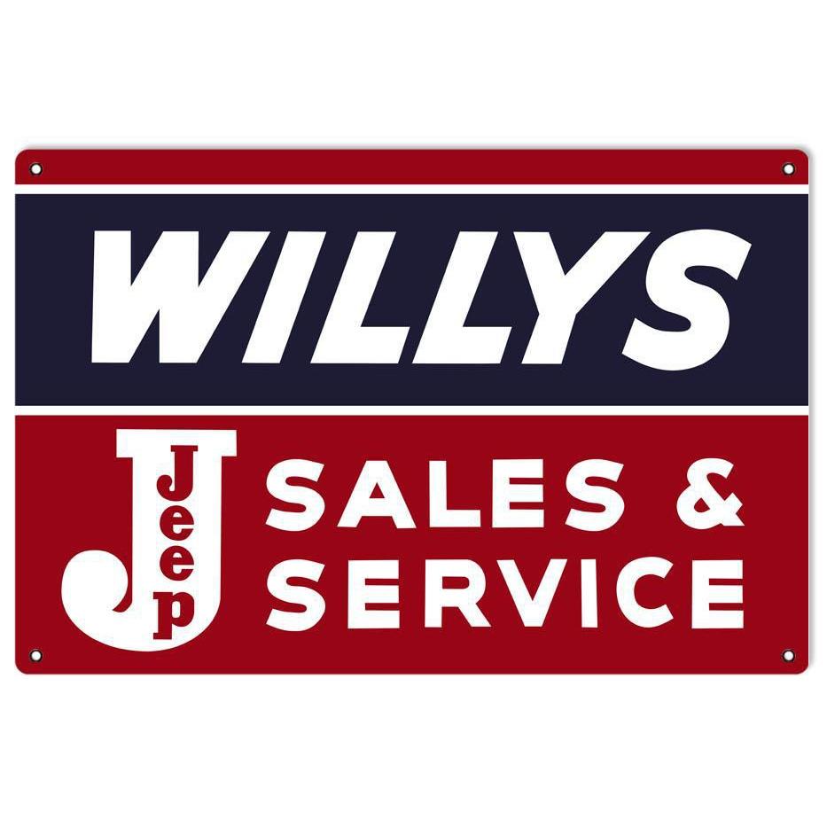 Willys Jeep Sales & Service Metal Sign – The JeepsterMan
