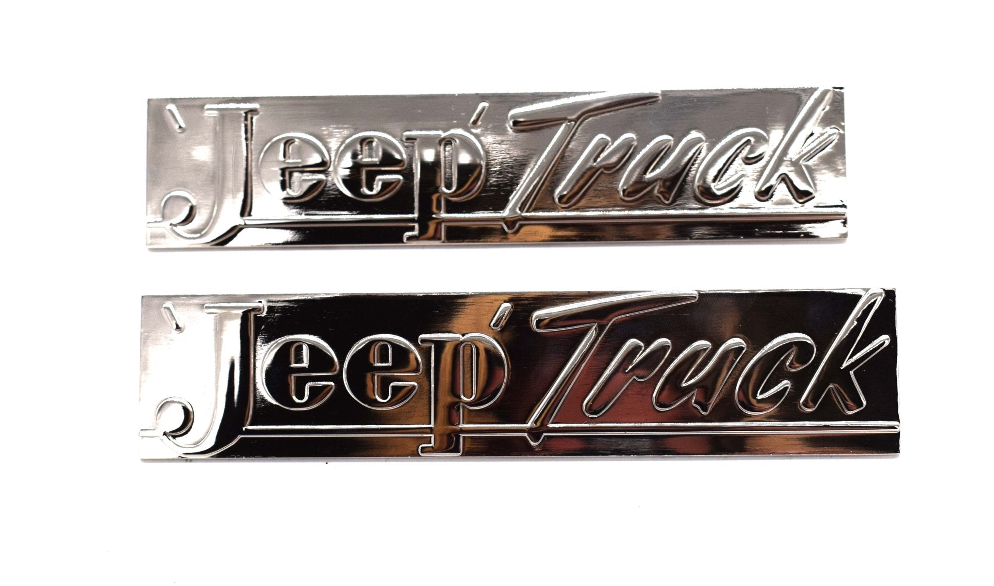 Chrome Hood "Jeep Truck" Name Plate Set, 1947-1949, Willys Jeep Pickup ...