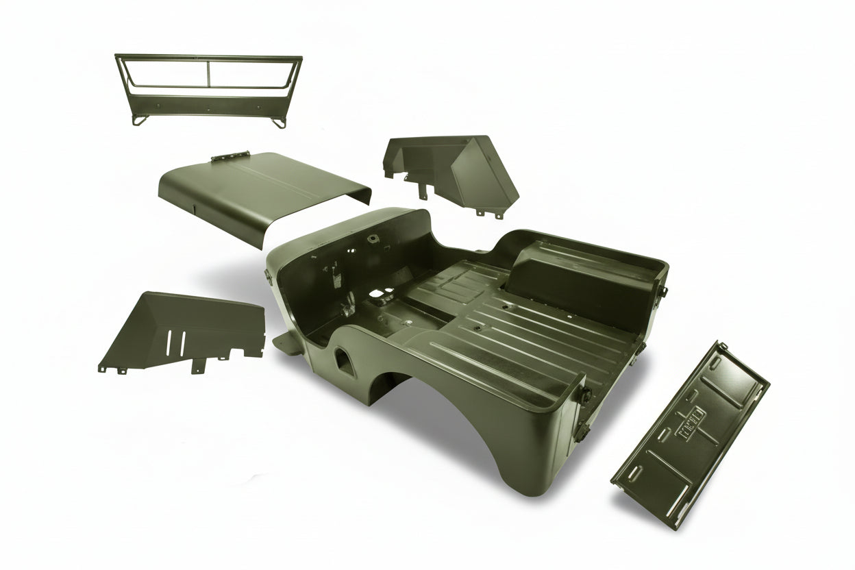 CJ-2A Complete Body Tub Kit, Early Style, Steel, 1945-1949, Willys Jee ...