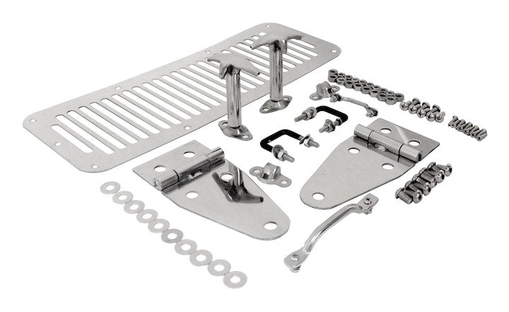 Complete Hood Set (Stainless), 1978-1986 Willys & Jeep CJ-5, CJ-7, and ...