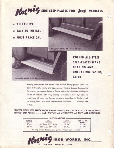 Koenig Side Step Plates For Jeep Vehicles – The JeepsterMan