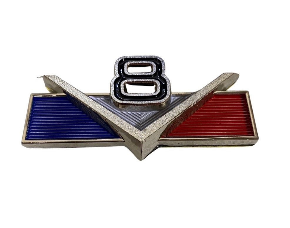 "V8" Emblem for the 304, 1972-1973, Jeep Commando C104 – The JeepsterMan