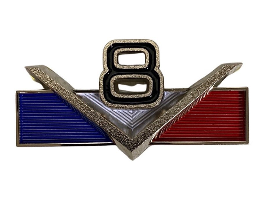 "V8" Emblem for the 304, 1972-1973, Jeep Commando C104 – The JeepsterMan